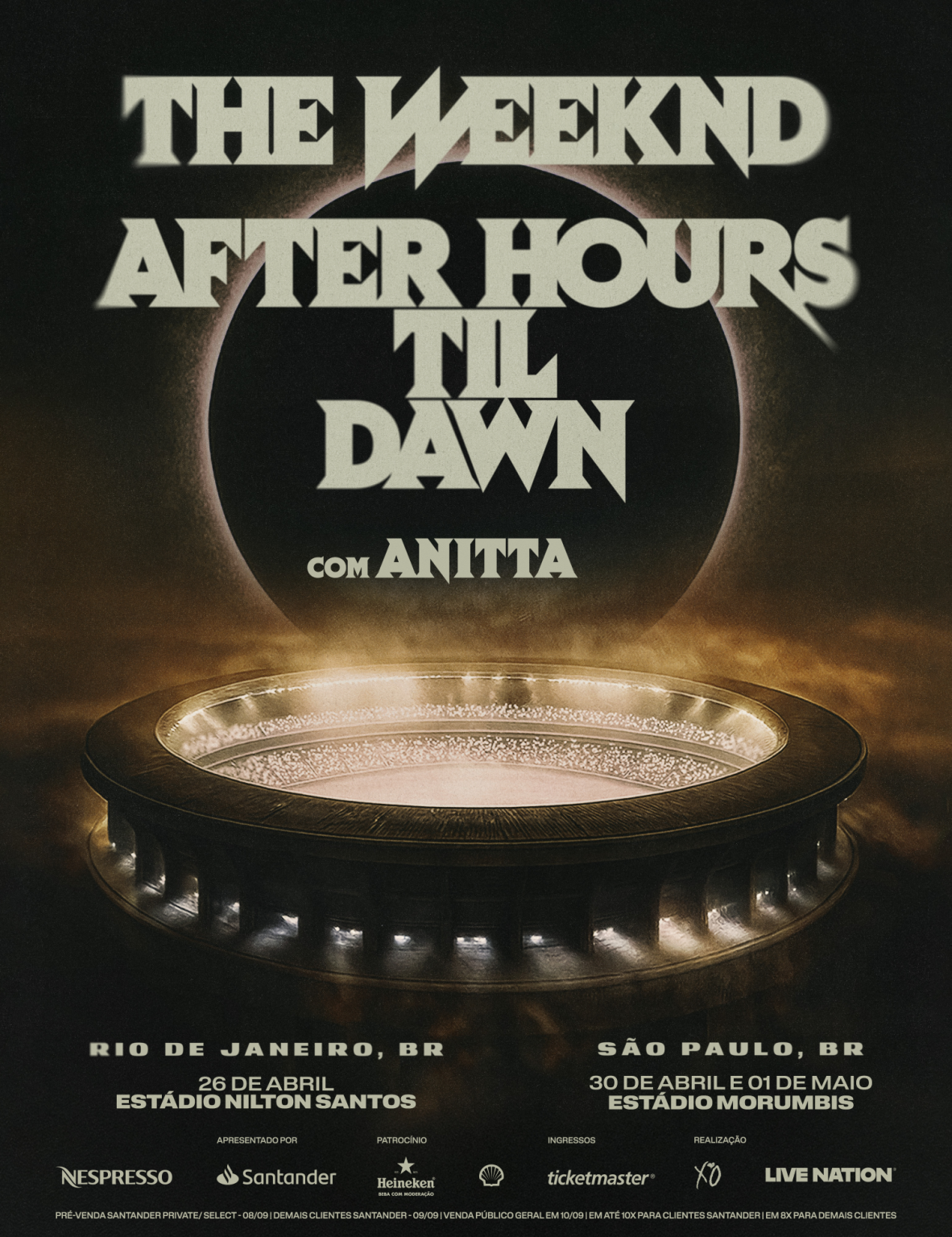The Weeknd anuncia turnê After Hours Til Dawn 2026 no Brasil com shows ...